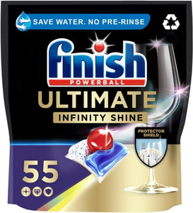 Finish Powerball Ultmate Infinity Shine 55 tablet Regular Dishwashing ...