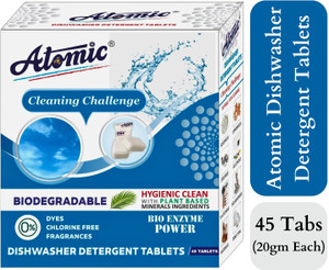 ATOMIC Dishwasher Detergent Tablets for Hygienic Cleaning, Pack of 1 ...