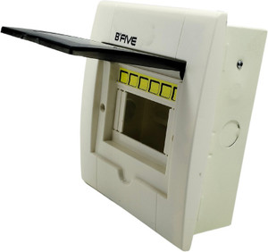 b'five Mcb Protection Wave Metal base Plastic Wall distribution Cover 6 ...