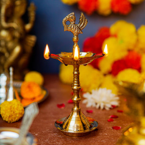 StatueStudio Brass Set of 1 Diya for Pooja Aarti & Diwali Decoration ...