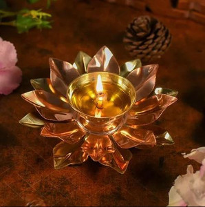 True Decor 2 Inch Kamal Brass Diya for Puja Brass Table Diya Price in ...