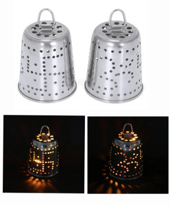 Mayur Kitchen Gallery Pure Stainless Steel Diya Glass Cover with Satiya ...