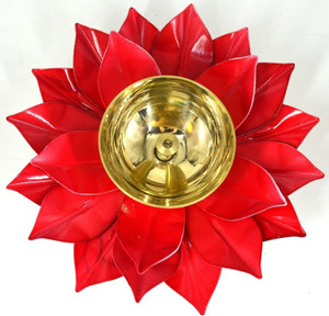 DecorTwist Diya Lotus Shape Diya Brass Lotus Shape Decorative Pooja ...