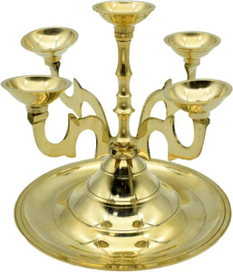 Puja N Pujari PujaNPujari Brass Pancha Aarti Diya Deepam for Pooja Room ...