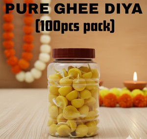 JOGYA Ghee diya Batti 100 pcs Set for Puja Handmade Pooja Jyot Batti ...