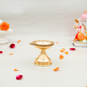 TORPPEZA Pure Brass Akhand Diya | Deepak | Deepam | Oil Lamp with Stand ...