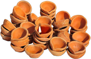 MADHYA Mitti Ka Diya Wood (Pack of 51) Table Diya Price in India - Buy ...