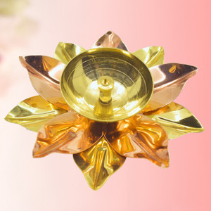 Real Craft Artisan Brass & Copper Lotus Diya - Timeless Beauty Brass ...