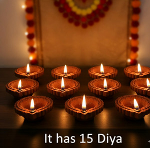 Jackcleen ™15 Pc Diya Set Traditional Terracotta Clay Diyas | Mitti ...