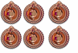 Vintageware Copper Deepak Diya for Puja Arti in Home and Office (Small ...
