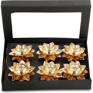 Brass Globe COPPER DIYA | LOTUS DIYA | DEEPAM | OIL LAMP | POOJA Copper ...