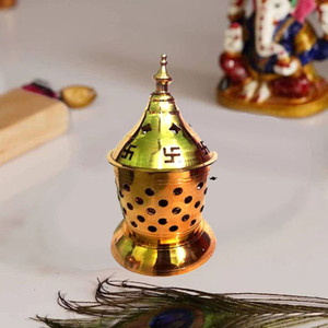 Denique Akhand Jyoti Diya with Brass Cylindrical Shaped Cover Divi Oil ...