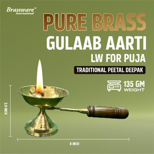 Brassware International Brassware | Pure Brass Gulaab Aarti LW for Puja ...