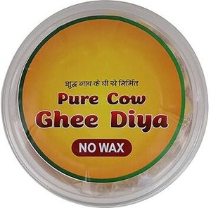 HSB Pure Ghee Diya with Batti–Pack of 100 Diyas Ghee Wicks for Pooja ...