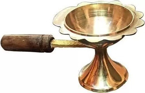 Country hub Brass Sambrani Stand Dhoop Dani/Arti Diya Brass Table Diya ...