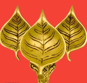 Sunpic Brass Diya | Leaf Shaped 3 Layered Deepam Brass Table Diya Price ...