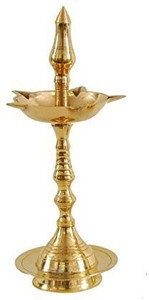 JIGGSTER STORE India Brass Fancy Kerala Diya Oil Lamp Stand for Puja ...