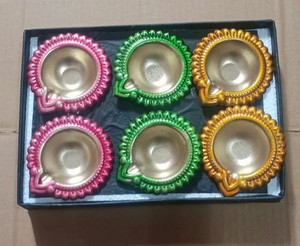 TL INDUSTRIES Iron Brass Diya Set Diwali Gift Pack Set of 6 with Gift ...