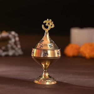 EliteTouch Om And Swastik Symbol Decorative Akhand Brass Diya, pooja ...