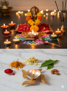 DEVOTIONNEST Swastik Diya with Velvet Gift Box for Puja,Shantiya Diya ...