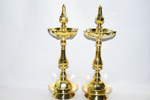 Tarakant India Brass Kuthu Peacock Samai Diya Traditional Showpiece ...