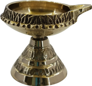 Craft World Brass Deepak On Stand Diya Dipa (Height: 1.5 inch) Brass ...