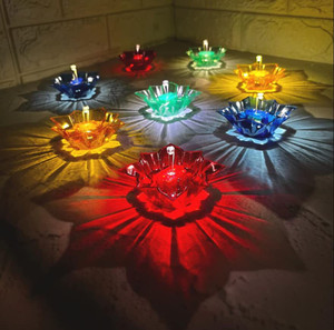 Zenitrain Transparent Hard Plastic Multicolor Floating Diya for Diwali ...