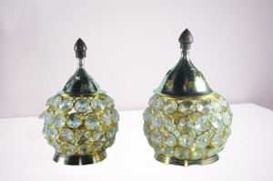 Karauli Collection Brass Diamond Akhand Diya for Pooja, Crystal Akhand ...