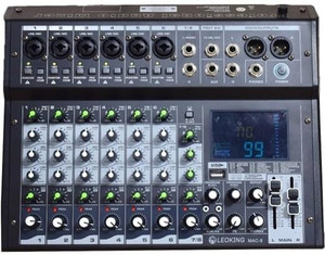 Adiohub 8 Channel Audio Mixer (6 Mic + 2 Stereo Input) Sound Board ...