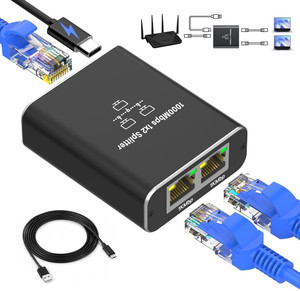 pericat Ethernet Splitter Gigabit Switch Wired Ethernet Lan Adapter ...