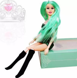 toyboyzone Stylish Green Barbie Doll with Foldable Hands & Legs.....My ...