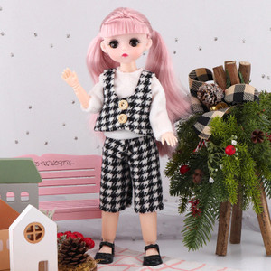DSR Doll Set Movable Joint Makeup Cute Girl Brown Eyes Fashionable Doll ...