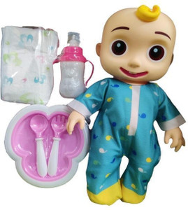 toyeez Cocomelon Baby JJ With Diaper and feeding Accessories ...