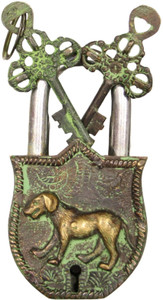 PRIME HOMES Brass Dog Pad Lock With 2 Keys Dog Shape Lock Padlock - Buy ...