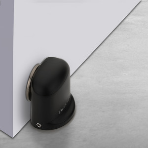 Delicate Heavy Duty Door Magnet (Black) | Floor Mounted Door Stopper ...
