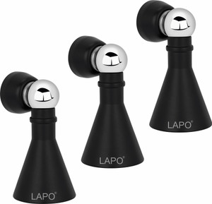 LAPO Black 5 inch Stainless Steel Door Magnet Stopper Soft-Catch / Door ...