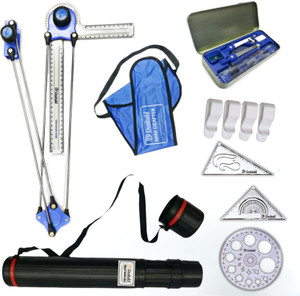 DUSHALA Mini drafter, Sheet holder box, Set squares, Pro circle, Clips ...