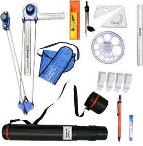 DUSHALA Mini drafter, Sheet holder box, Pro circle, Set squares, scale ...