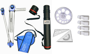 DUSHALA Mini drafter, Sheet holder box, Pro circle, Set squares ...
