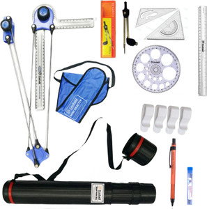 DUSHALA Mini drafter, Sheet holder box, Pro circle, Set squares, scale ...