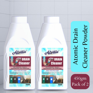 ATOMIC Drain Cleaner Powder 450 gm Each, Pack of 2 for Pipes, Kitchen ...
