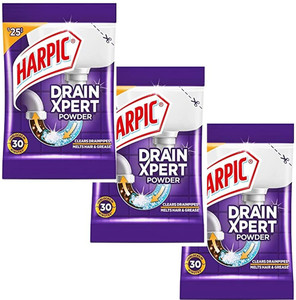Harpic Drain Xpert Drain Cleaning Powder (50g) PACK 3 Powder Drain ...