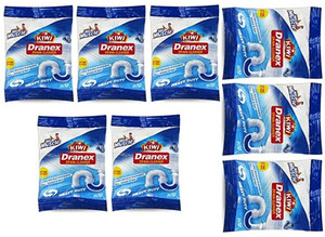 Kiwi Dranex Drain Cleaner; 50 g Pouch (Pack of 8) Powder Drain Opener ...
