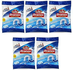 Kiwi Muscle Dranex Drain Cleaner - Heavy Duty, 50g Pouch (Pack of 5 ...