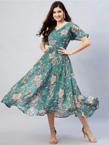 ZOPDI Women Maxi Multicolor Midi/Calf Length Dress - Buy ZOPDI Women ...