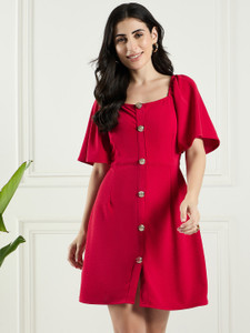 METRONAUT Women Sheath Red Above Knee/Mid Thigh Length Dress - Buy ...