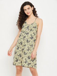 Clovia Women A-line Green Above Knee/Mid Thigh Length Dress - Buy ...