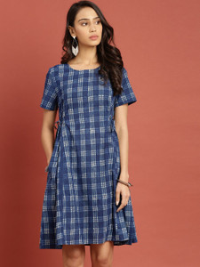 Taavi Women A-line Blue Above Knee/Mid Thigh Length Dress - Buy Taavi ...