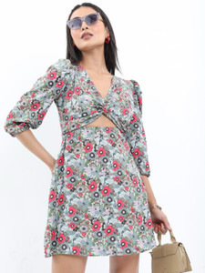 KETCH Women A-line Green Above Knee/Mid Thigh Length Dress - Buy KETCH ...