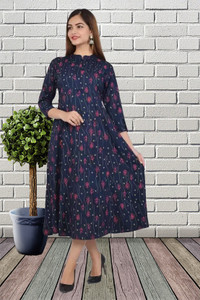 GEETAFABRICS Women A-line Multicolor Dress - Buy GEETAFABRICS Women A ...